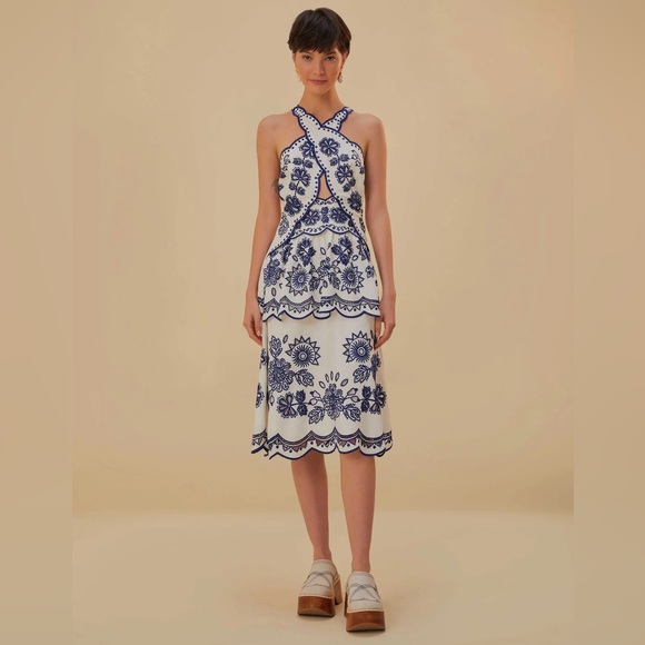 FARM Rio | Dresses | Farm Rio Offwhite Richelieu Lenzing Ecovero ...